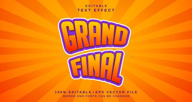 Editable Text Style Effect - Grand Final Text Style Theme Stock Vector ...