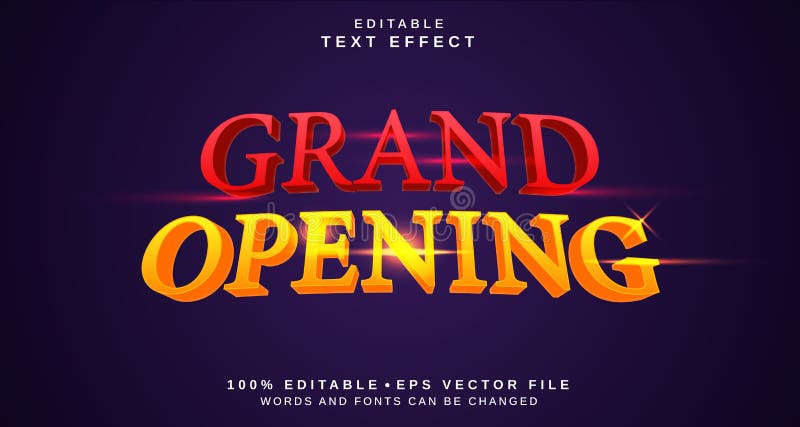 Editable Text Style Effect - Grand Opening Text Style Theme Stock ...