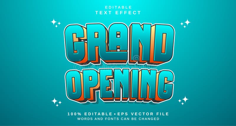 Editable Text Style Effect - Grand Opening Text Style Theme Stock ...