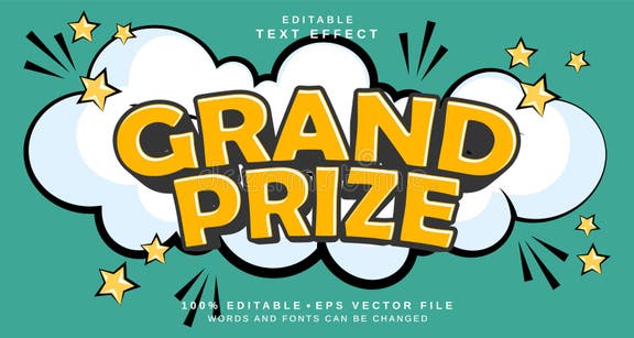 Editable Text Style Effect - Grand Prize Text Style Theme Stock Vector ...