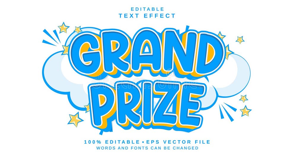 Editable Text Style Effect - Grand Prize Text Style Theme Stock Vector ...