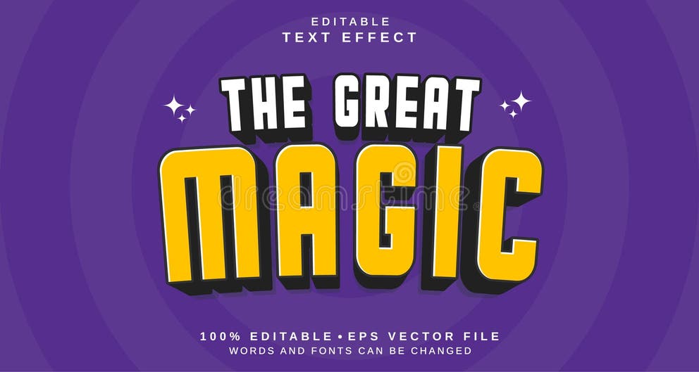 Editable Text Style Effect - the Great Magic Text Style Theme Stock Illustration - Illustration ...