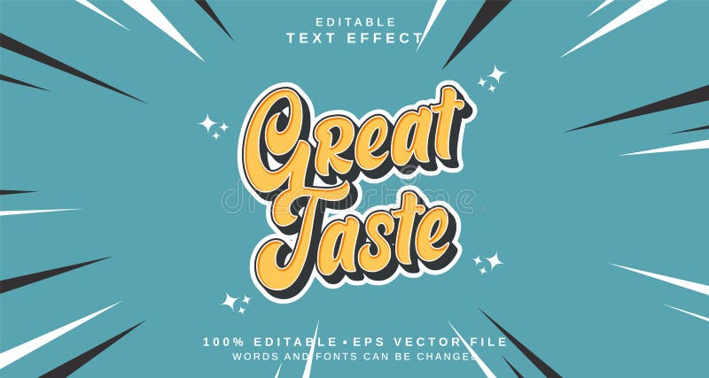 Editable Text Style Effect - Great Taste Text Style Theme Stock Vector ...