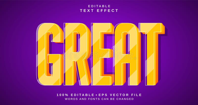 Editable Text Style Effect - Great Text Style Theme Stock Illustration ...