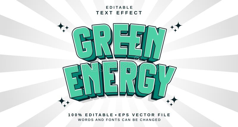 Editable Text Style Effect - Green Energy Text Style Theme Stock Vector ...