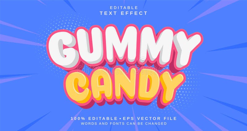 Editable Text Style Effect - Gummy Candy Text Style Theme Stock Vector ...