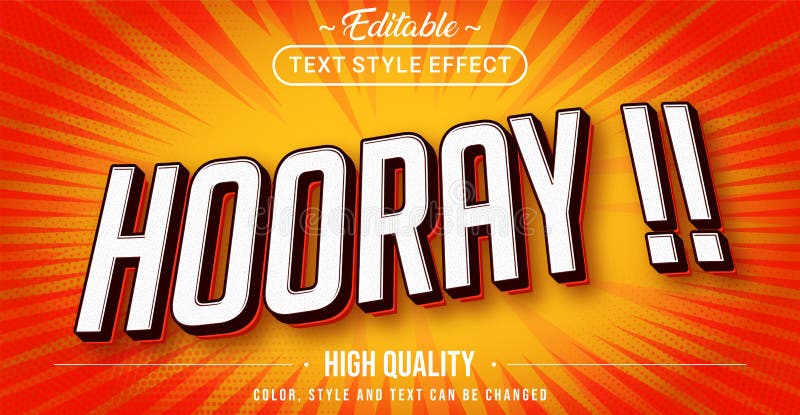 Editable Text Style Effect - Happy Hooray Theme Style Stock Vector ...