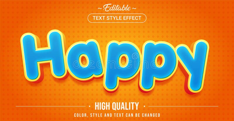 Editable Text Style Effect - Happy Theme Style Stock Vector ...