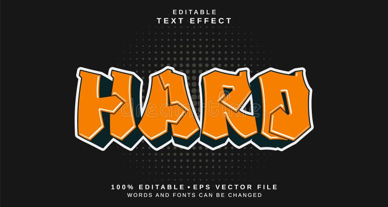 Editable Text Style Effect - Hard Text Style Theme Stock Vector ...
