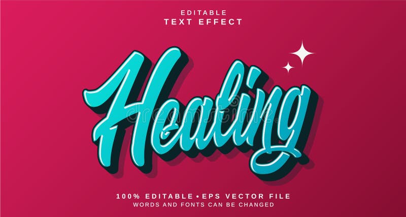 Editable Text Style Effect - Healing Text Style Theme Stock Vector ...