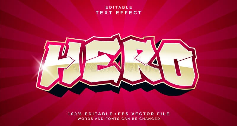 Editable Text Style Effect - Hero Text Style Theme Stock Vector ...