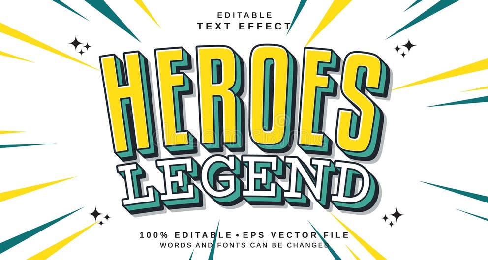 Editable Text Style Effect - Heroes Legend Text Style Theme Stock ...