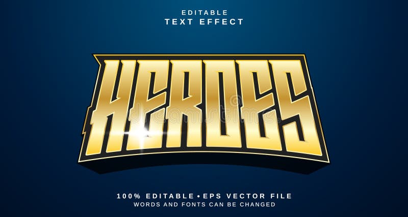 Editable Text Style Effect - Heroes Text Style Theme Stock Vector - Illustration of trendy ...