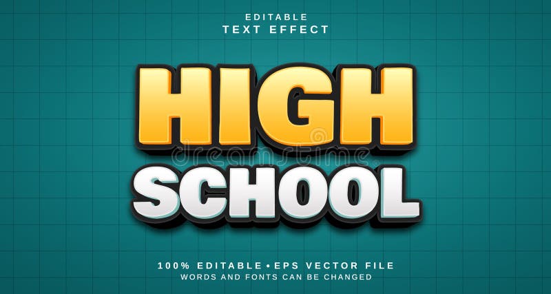 Editable Text Style Effect - High School Text Style Theme Stock Vector ...