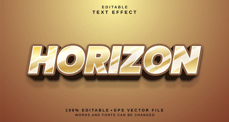 Editable Text Style Effect - Horizon Text Style Theme Stock Vector ...