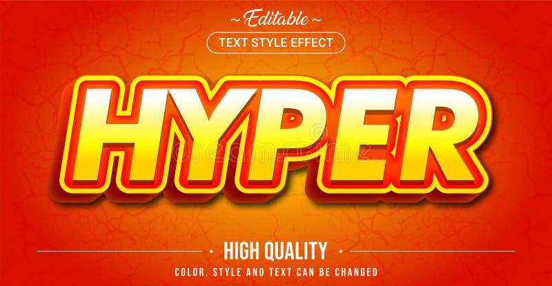Editable Text Style Effect - Hyper Theme Style Stock Vector - Illustration of modern, font ...