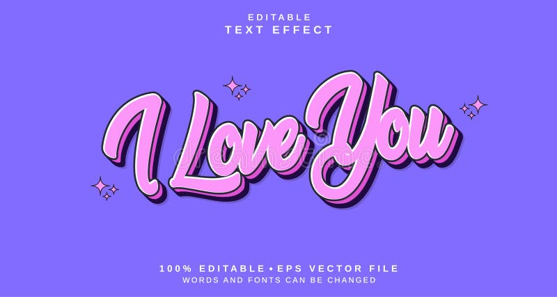 Editable Text Style Effect - I Love You Text Style Theme Stock Vector ...