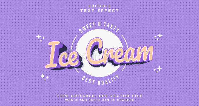 Editable Text Style Effect - Ice Cream Text Style Theme Stock Vector ...