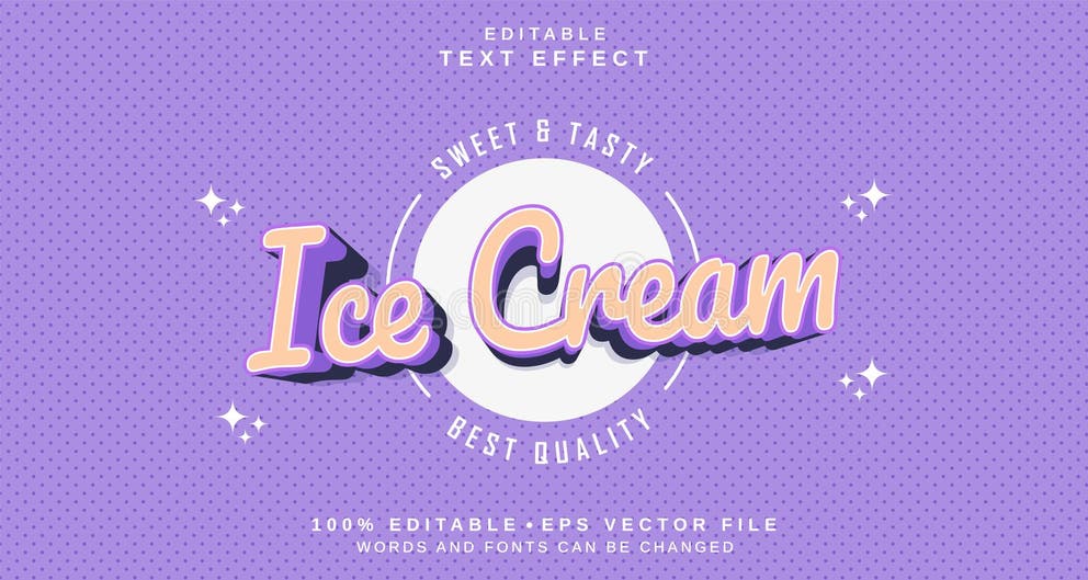 Editable Text Style Effect - Ice Cream Text Style Theme Stock Vector ...