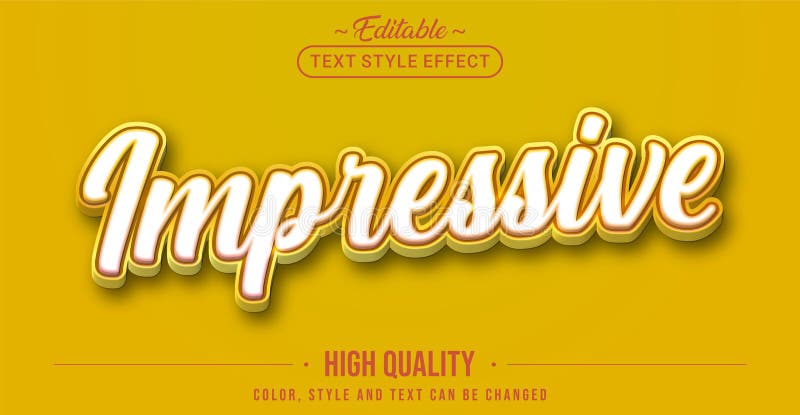 Editable Text Style Effect - Impressive Text Style Theme Stock Vector ...