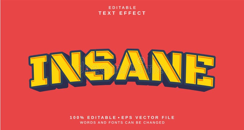 Editable Text Style Effect - Insane Text Style Theme Stock Vector ...