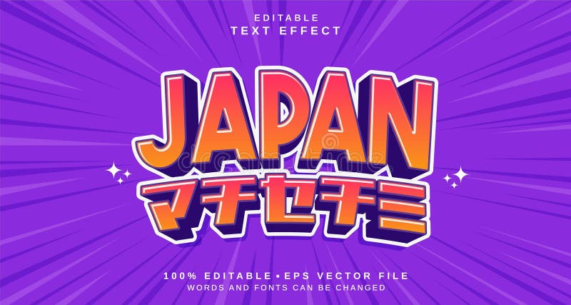 Editable Text Style Effect - Japan Text Style Theme Stock Vector ...