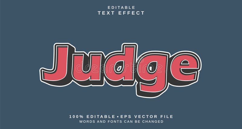 Editable Text Style Effect - Judge Text Style Theme Stock Vector ...