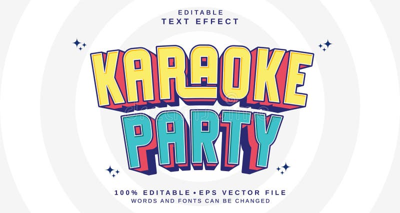 Editable Text Style Effect - Karaoke Party Text Style Theme Stock ...