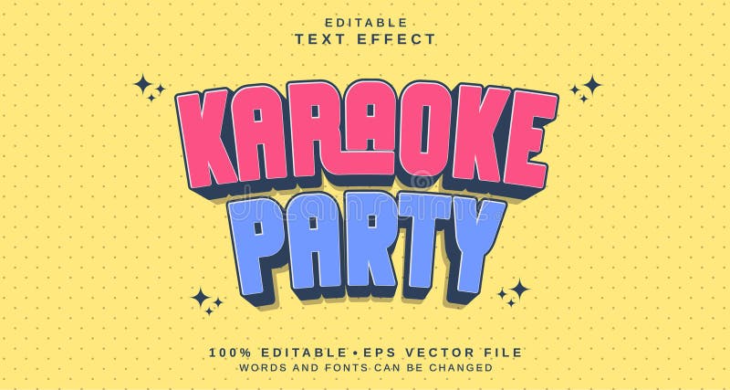 Editable Text Style Effect - Karaoke Party Text Style Theme Stock ...