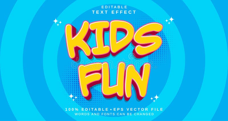 Editable Text Style Effect - Kids Fun Text Style Theme Stock Vector ...