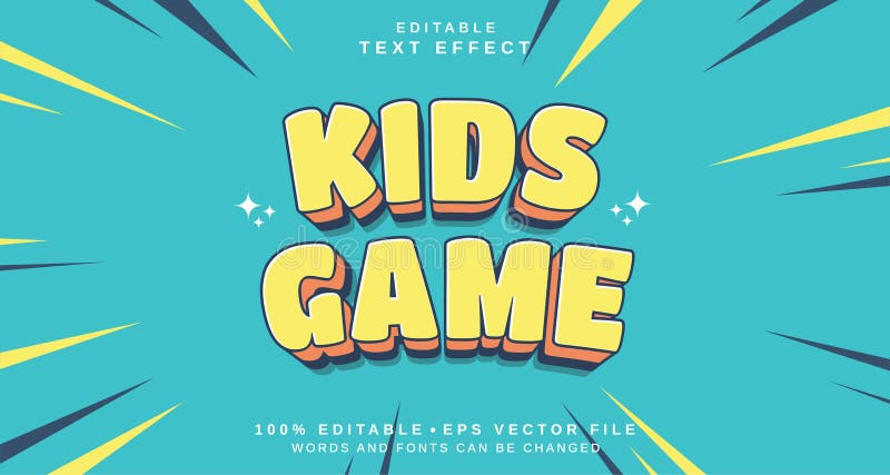 Editable Text Style Effect - Kids Game Text Style Theme Stock Vector - Illustration of text ...