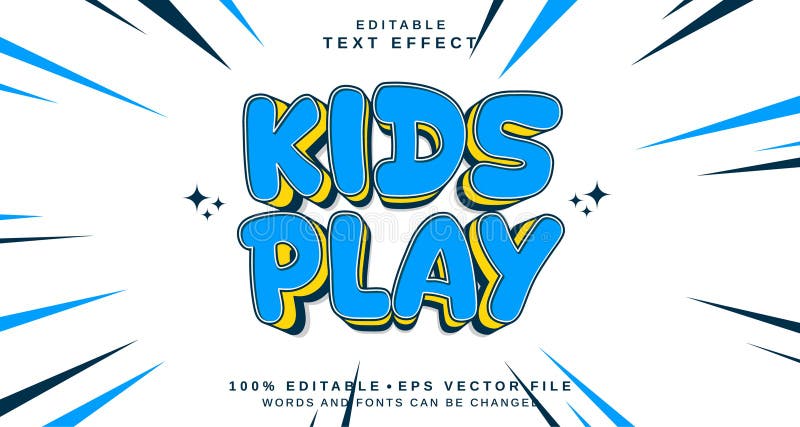 Editable Text Style Effect - Kids Play Text Style Theme Stock Vector ...