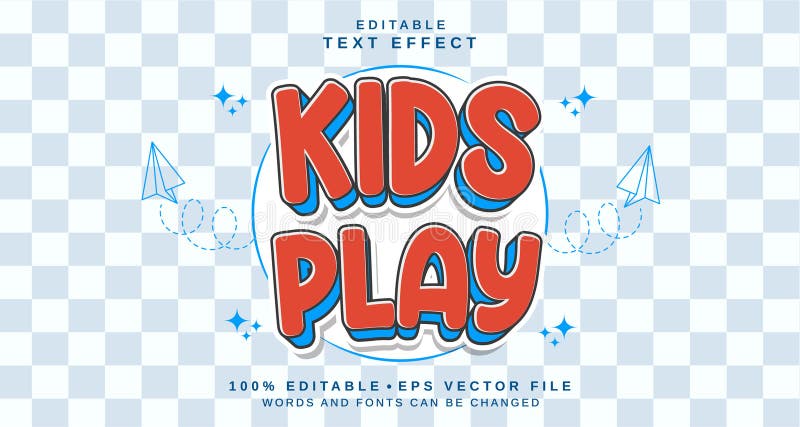 Editable Text Style Effect - Kids Play Text Style Theme Stock Vector ...