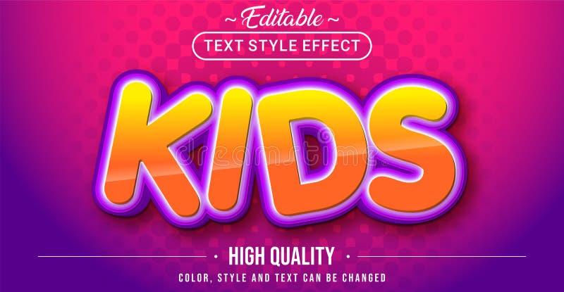 Editable Text Style Effect - Kids Theme Style Stock Vector ...