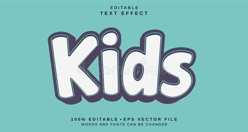 Editable Text Style Effect - Kids Text Style Theme Stock Vector ...