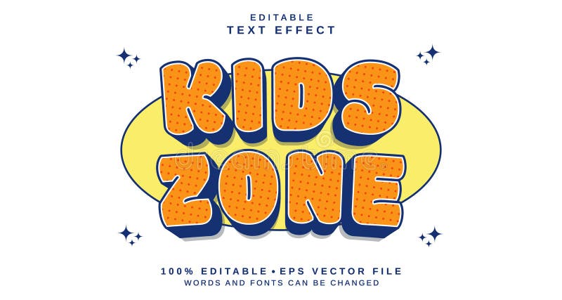 Editable Text Style Effect - Kids Zone Text Style Theme Stock ...