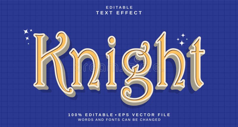 Editable Text Style Effect - Knight Text Style Theme Stock Vector ...