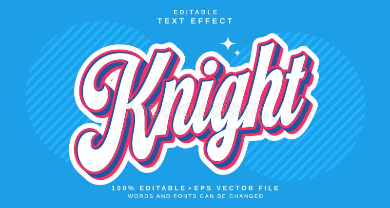 Editable Text Style Effect - Knight Text Style Theme Stock Vector ...