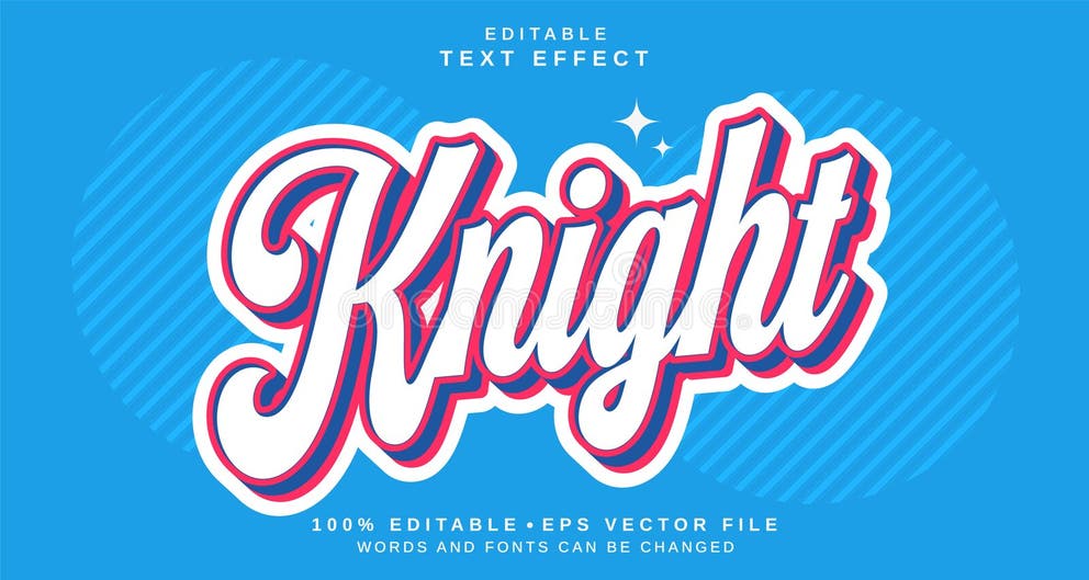 Editable Text Style Effect - Knight Text Style Theme Stock Vector ...