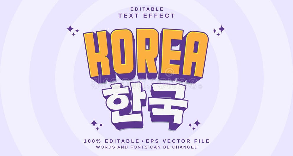 Editable Text Style Effect - Korea Text Style Theme Stock Vector ...