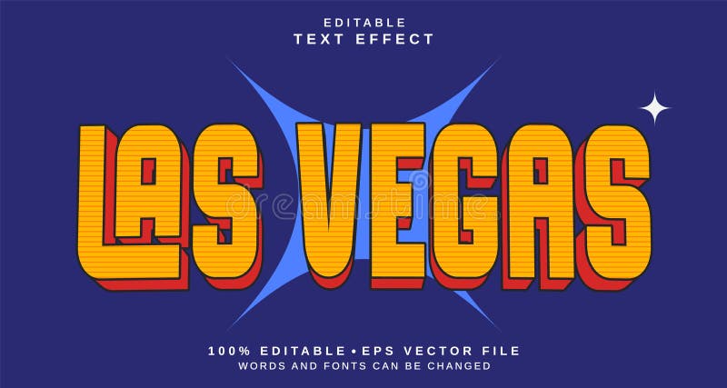 Editable Text Style Effect - Las Vegas Text Style Theme Stock Vector ...