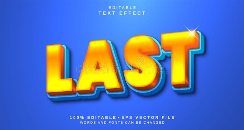 Editable Text Style Effect - Last Text Style Theme Stock Vector ...