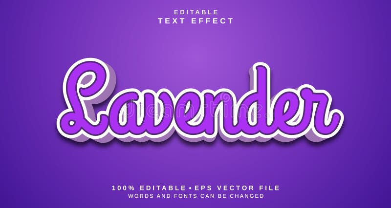 Editable Text Style Effect - Lavender Text Style Theme Stock Vector ...
