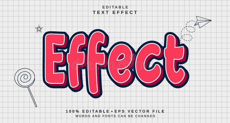 Editable Text Style Effect - Layered Pink Text Style Theme Stock Vector ...