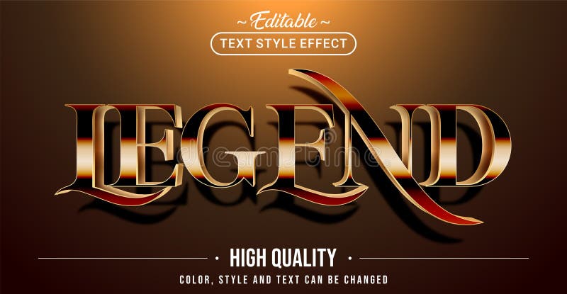 Editable Text Style Effect - Legend Text Style Theme Stock Vector ...