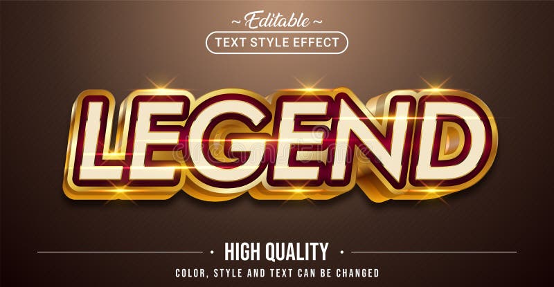 Editable Text Style Effect - Legend Text Style Theme Stock Vector ...