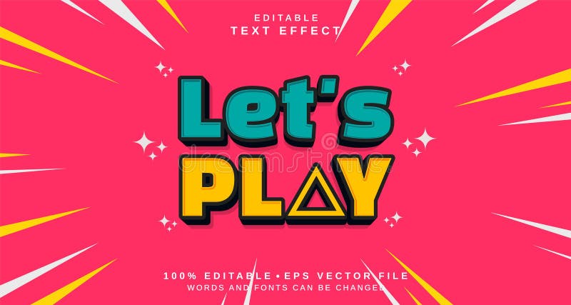 Editable Text Style Effect - Let S Play Text Style Theme Stock Vector ...