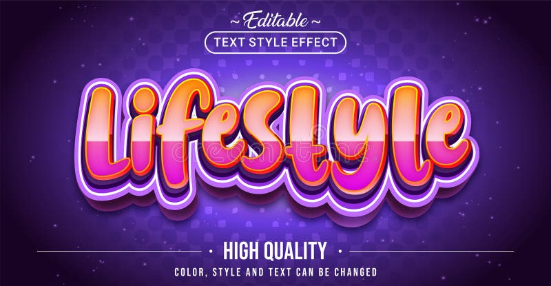 Editable Text Style Effect - Lifestyle Text Style Theme Stock Vector ...