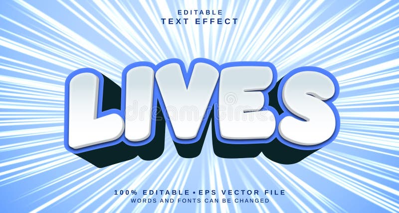 Editable Text Style Effect - Lives Text Style Theme Stock Vector ...
