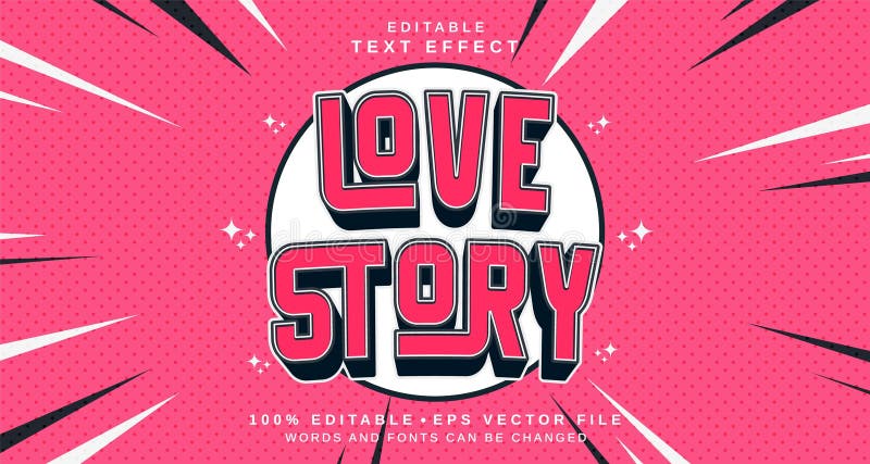 Editable Text Style Effect - Love Story Text Style Theme Stock Vector ...